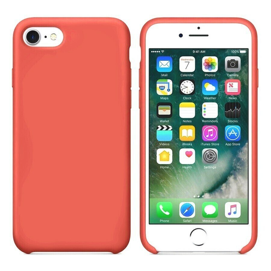 Силиконовая накладка без логотипа (Silicone Case) для Apple iPhone 7/ iPhone 8 / iPhone SE 2020 коралловый