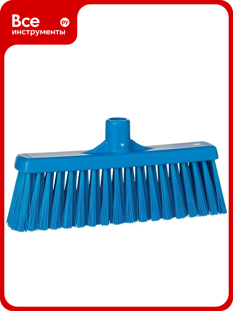 Щетка для подметания Vikan с прямой соединительной частью, 310 мм, средний ворс, синий 31663