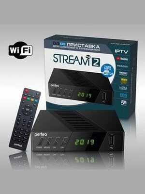 Цифровое ТВ Perfeo "STREAM 2", DVB-T/T2, HDMI, пульт ДУ, черный