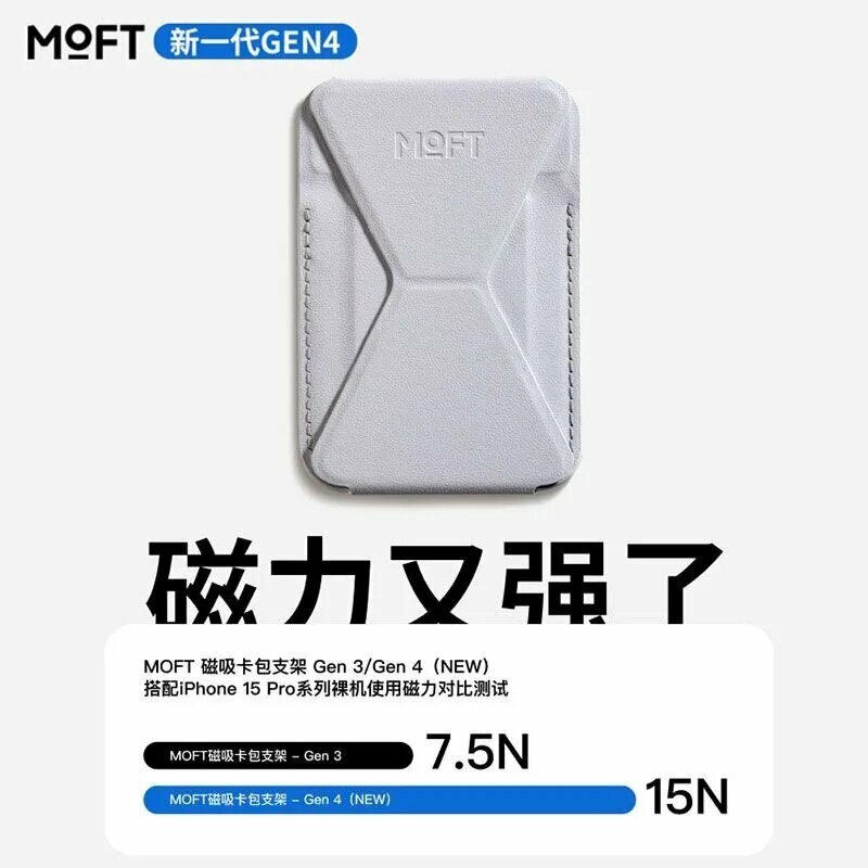Картхолдер и Подставка для телефона с усиленными магнитами MOFT Snap On Premium MagSafe цвет белый