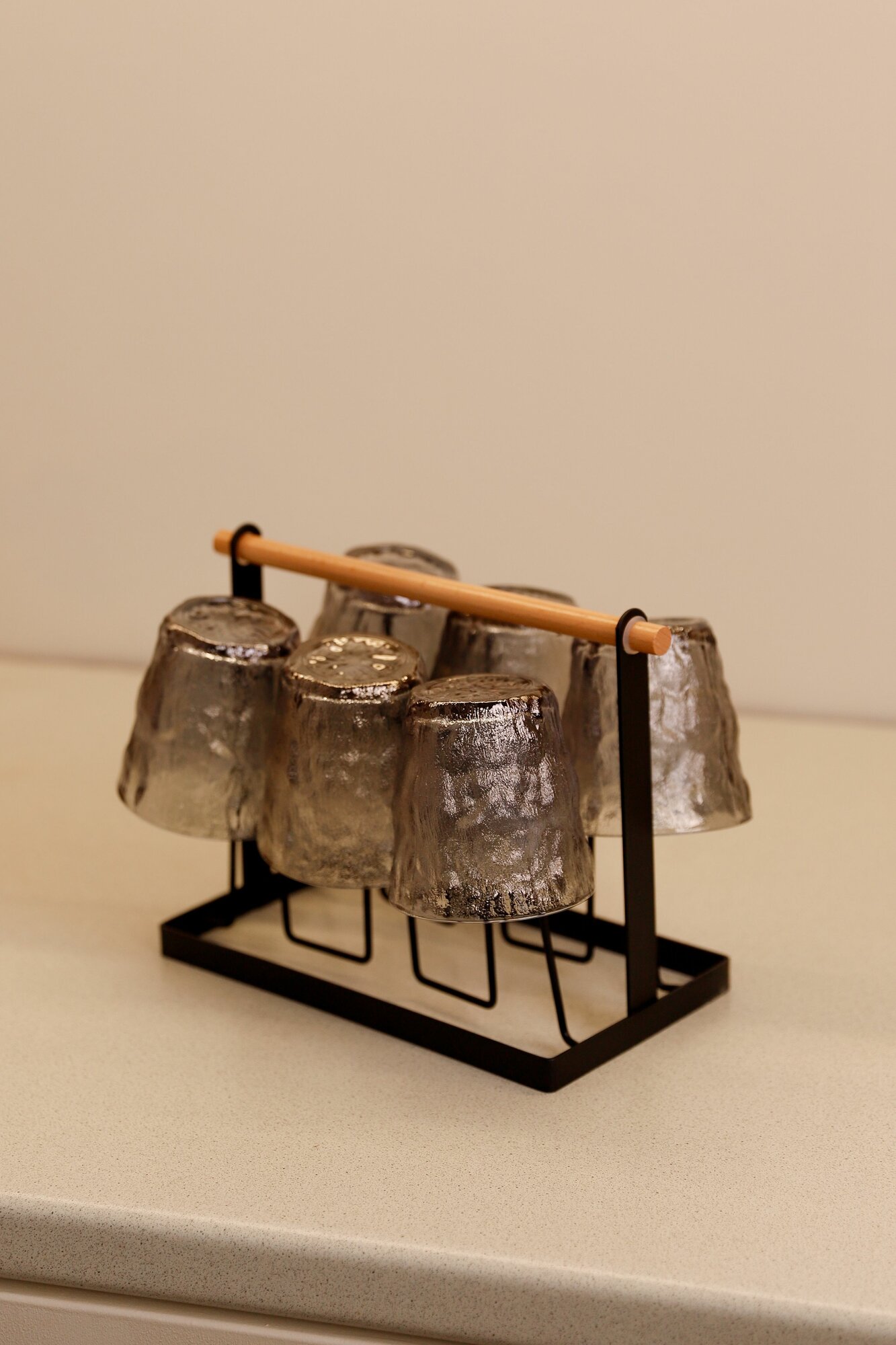 Набор стаканов для воды с подставкой, 6 штук