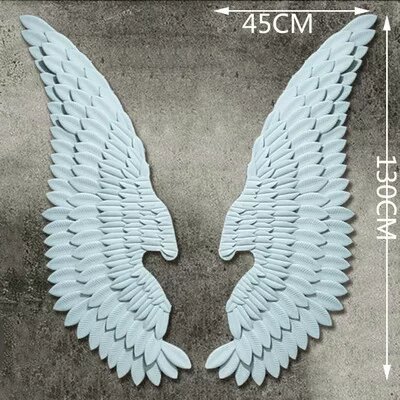 Настенный декор в индустриальном стиле лофт: ретро-крылья из железа для офиса, бара, модный фон для стены Белые очень