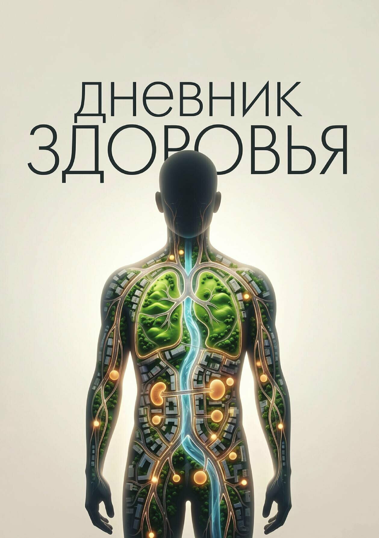 Дневник здоровья, дизайн: "Метранпаж", 100 страниц, А5. Недатированный