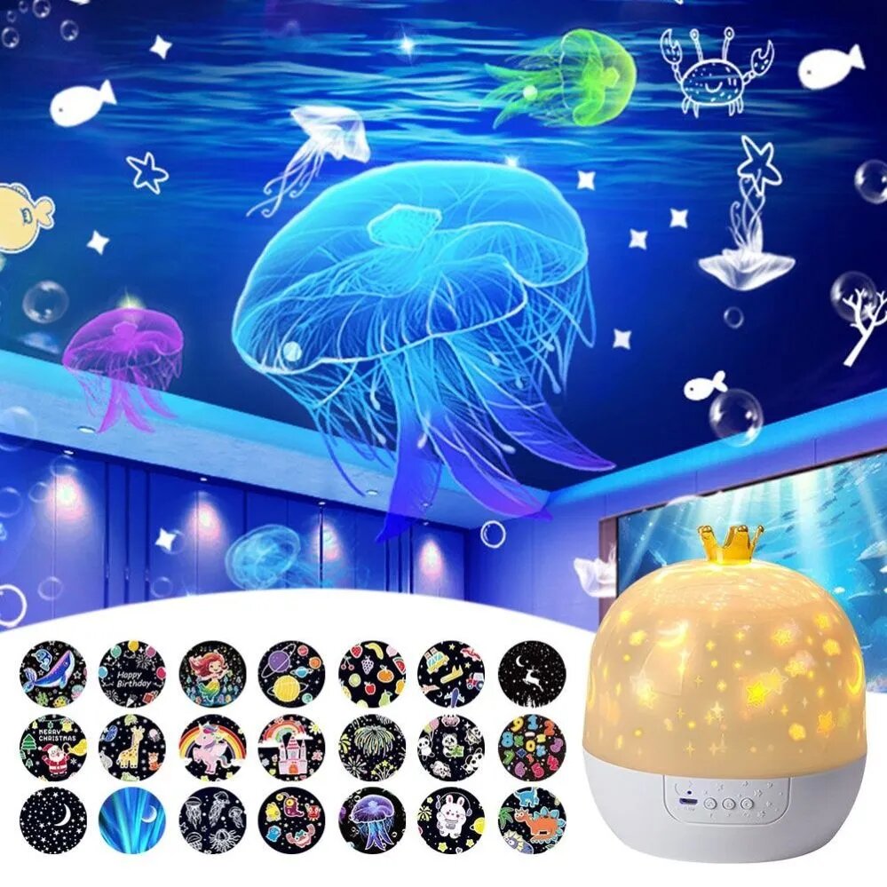 Музыкальная шкатулка музыкальный проектор starry night light, трехскоростная регулировка освещения, мечтательное вращающееся звездное небо