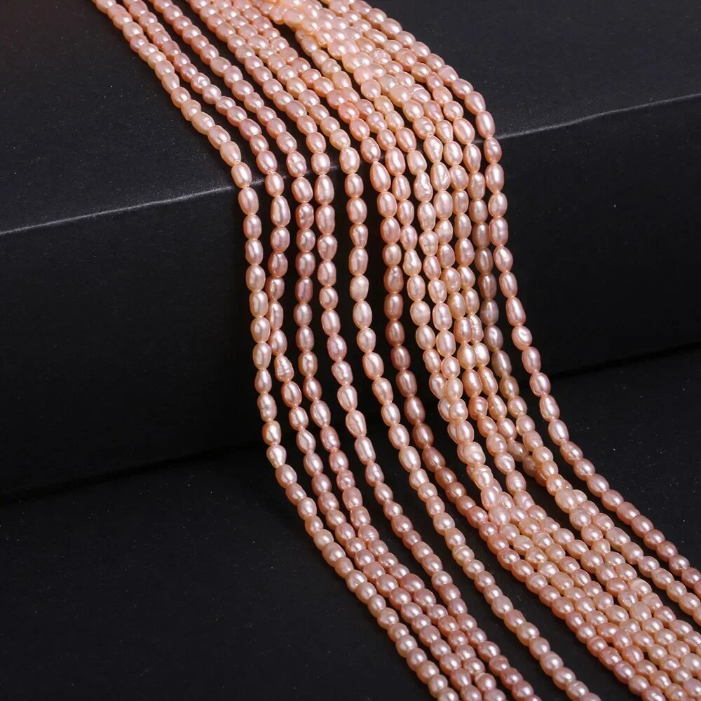 Натуральный пресноводный жемчуг 2-3 мм, рис, бусины, LVQIQI 2-2.5mm, Розовый