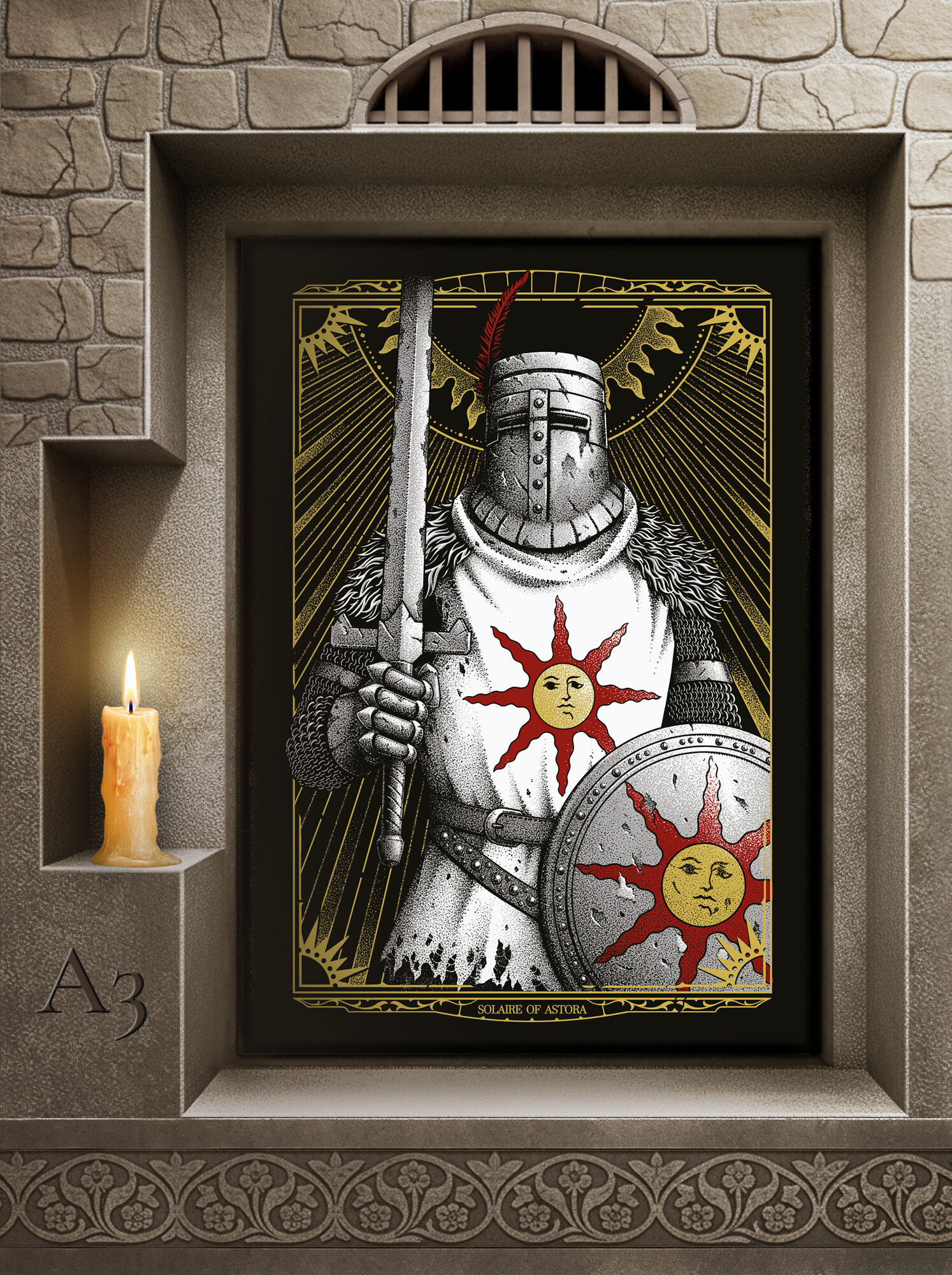 Постер Dark Souls - Плакат Дарк Соулс - "Солер из Асторы" - Формат А3