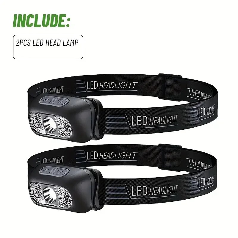 2шт LED налобный фонарь