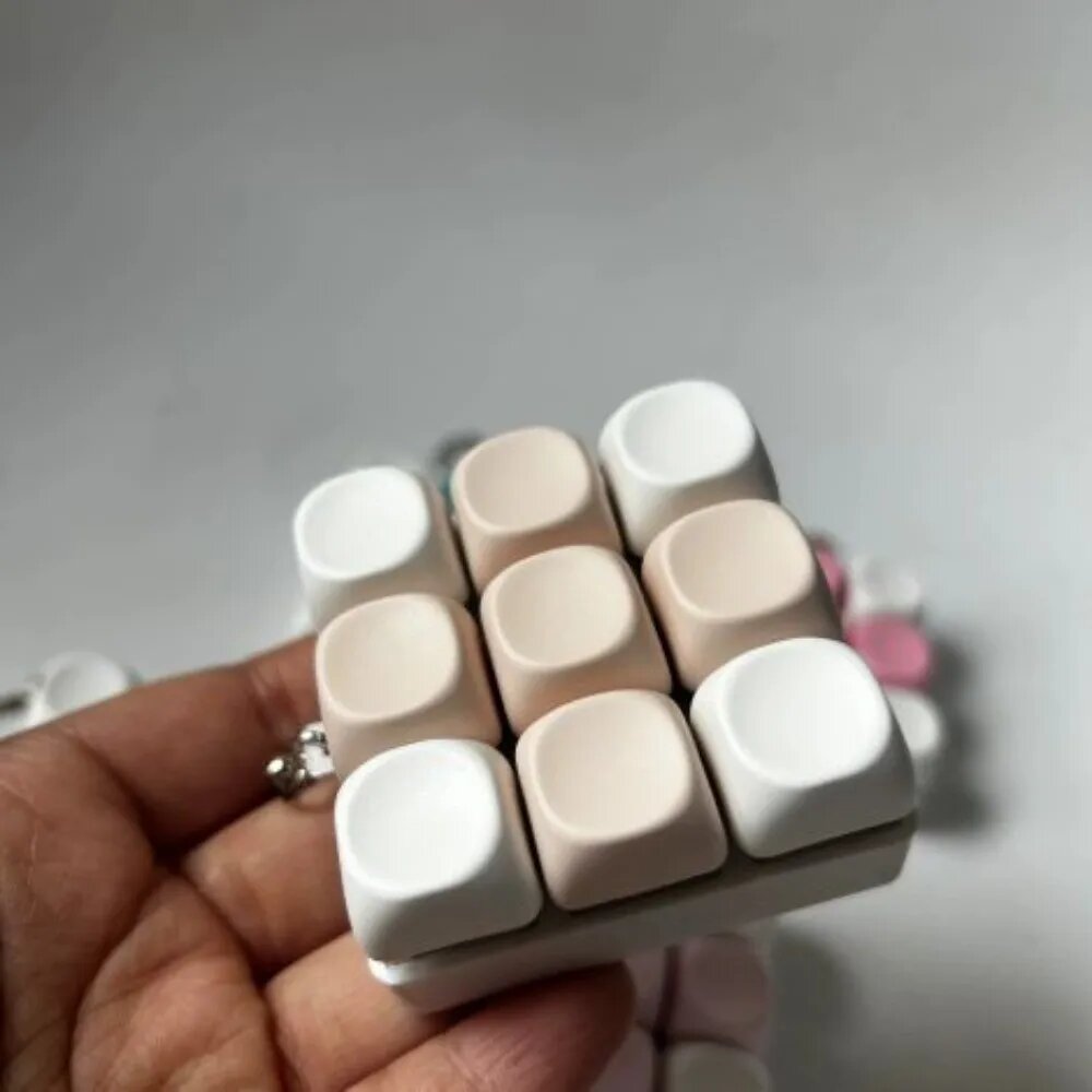 Новый 4/9 клавиш, колпачок, игрушка, клавиатура на палец, кнопка снятия стресса, игрушка-кликер, механический брелок с кошачьей лапой