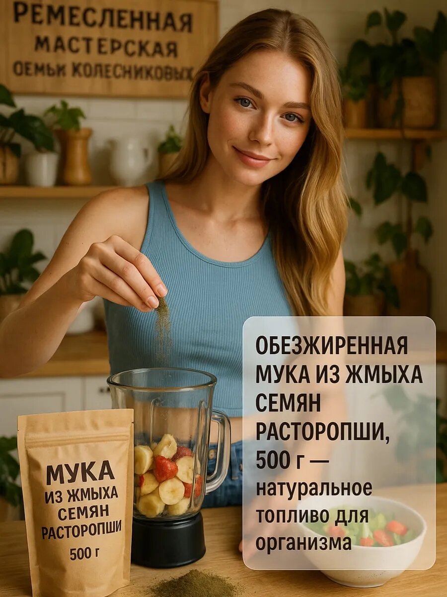 Обезжиренная мука из жмыха семян расторопши для ПП 500 г.