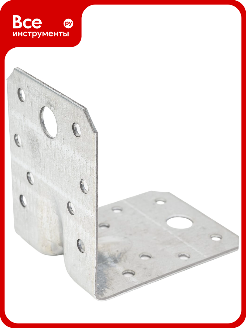 Gigant Крепежный усиленный уголок 70х70x55х1.8 мм цинк 124145, из прочной стали с цинковым покрытием, прямой угол