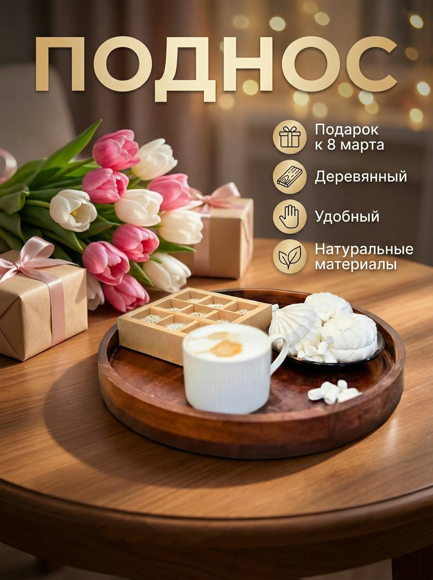Поднос деревянный