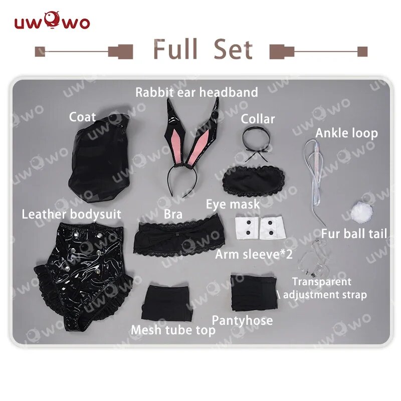UWOWO 2B Костюм Кролика Косплей XXL, Full set(no wig)