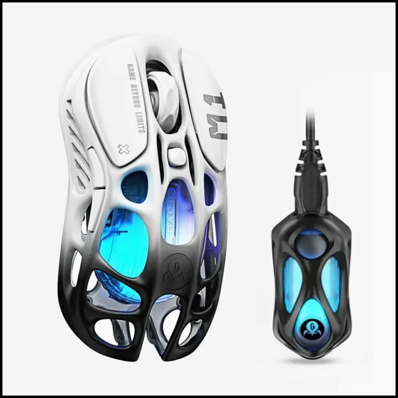 Игровая мышь беспроводная Mercury M1 Pro + 4K Wireless Донгл 2.4GHz / Bluetooth 5.1, белый, черный матовый
