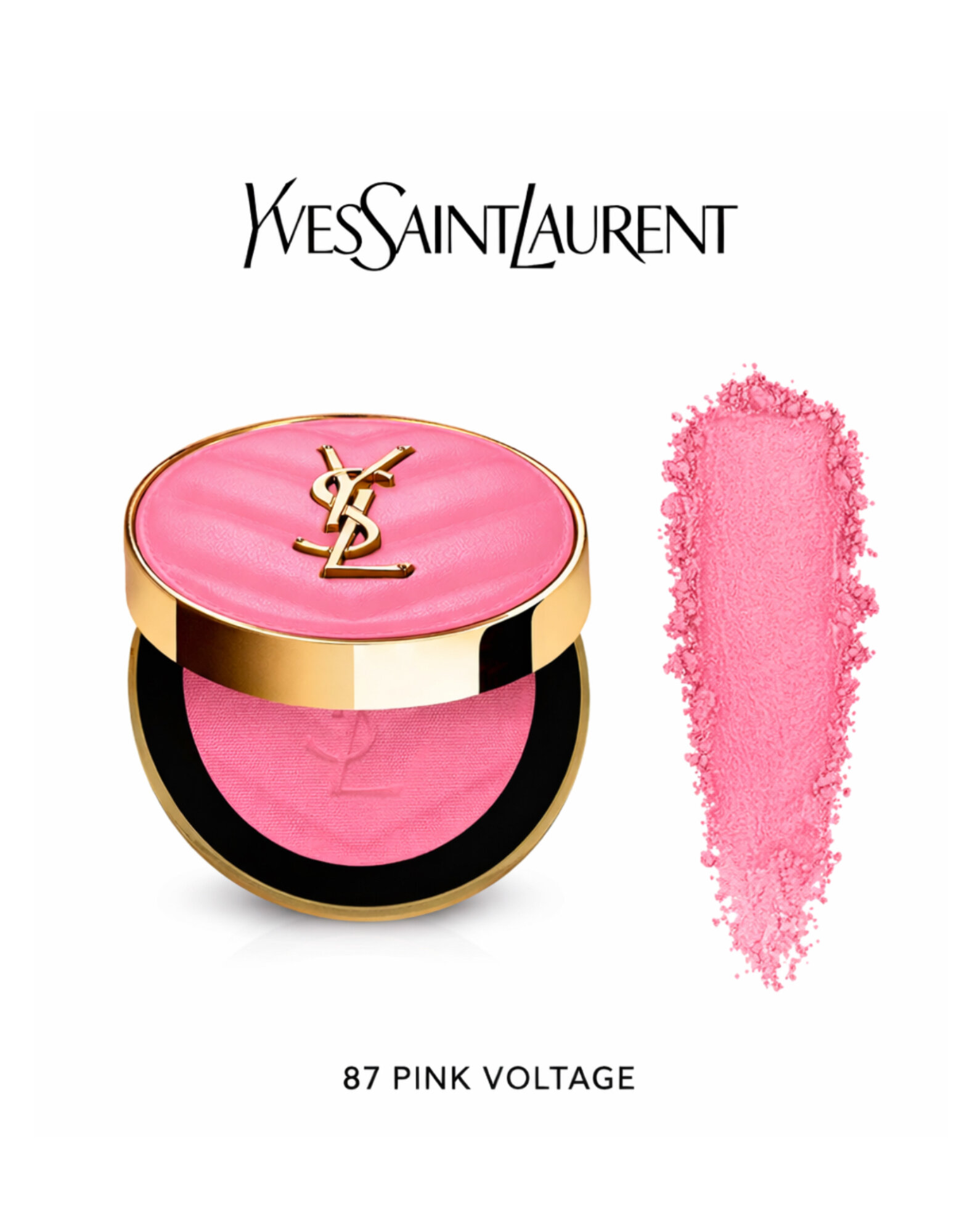 Румяна YVES SAINT LAURENT (YSL) Make Me Blush 6г, пудровые. Оттенок - 87 Pink Voltage