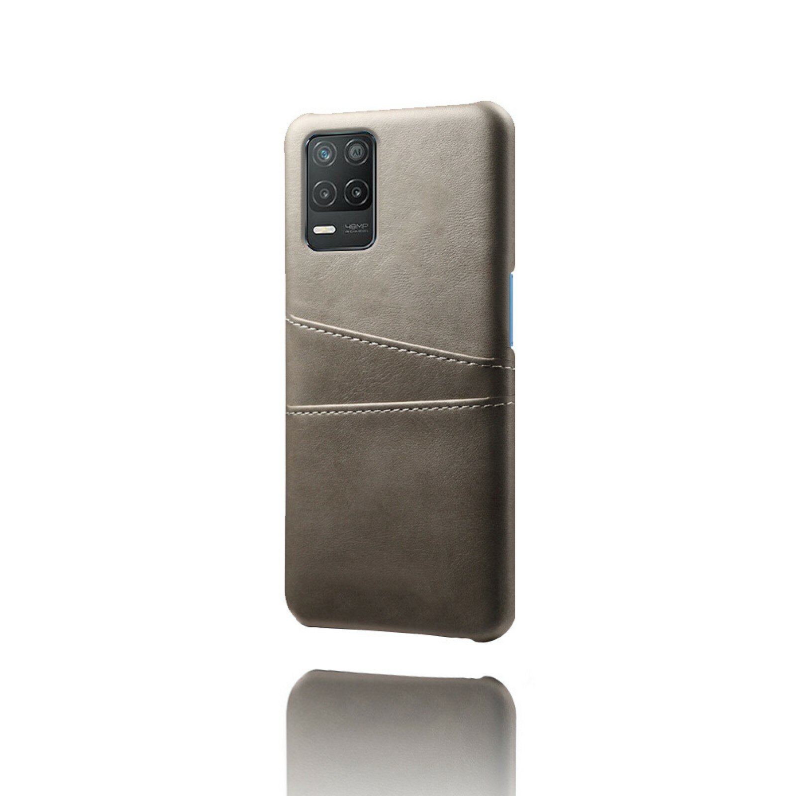 Чехол-накладка MyPads для Realme Narzo 30 4G из качественной кожи с отделениями для карт, серый