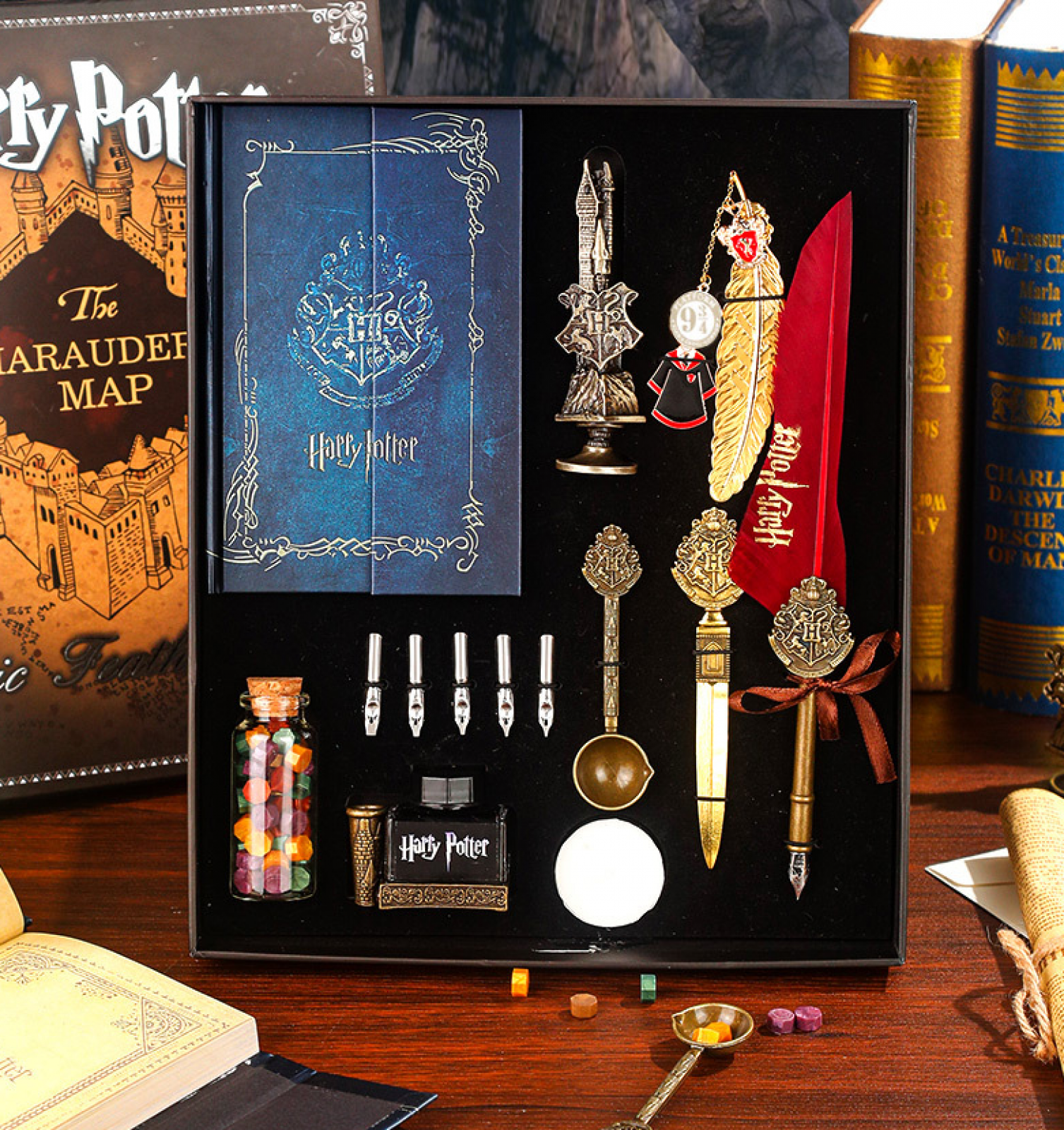 Подарочный набор MyPads Harry Potter блокнот A6 с чернилами, пером, свечой и закладкой