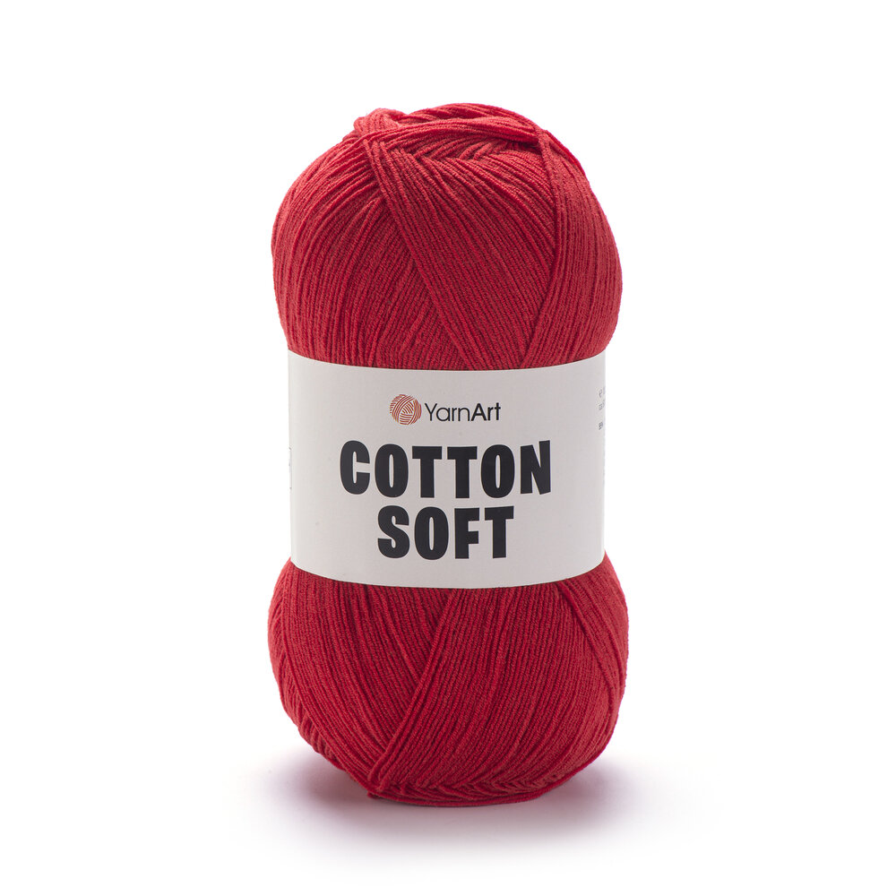 Пряжа для вязания YarnArt Cotton soft 90 алый 1 моток 100 гр/600 м 55% хлопок, 45% акрил