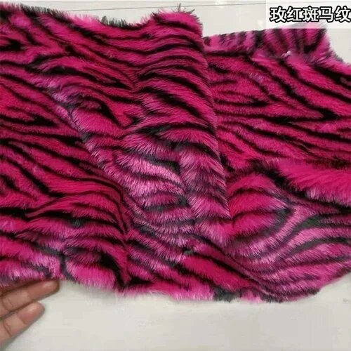 Плюшевая ткань с леопардовым принтом Розовый, Rose Red Tiger