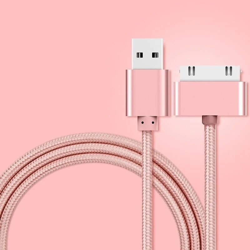USB-кабель для IPhone 4 S 4s 3GS IPad 2 3 IPod Nano Touch Быстрая зарядка 30-контактный 2m Rose Gold