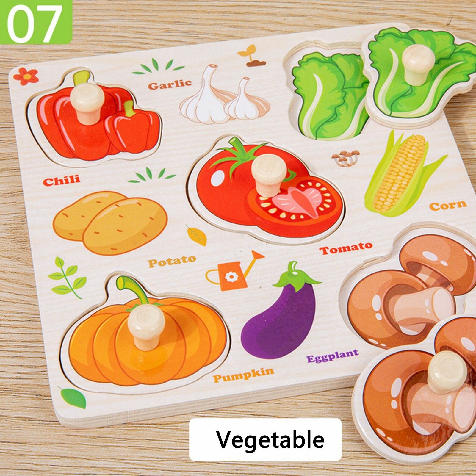 Пазлы, Деревянный пазл с цифрами и буквами для раннего обучения и воспитания ребенка