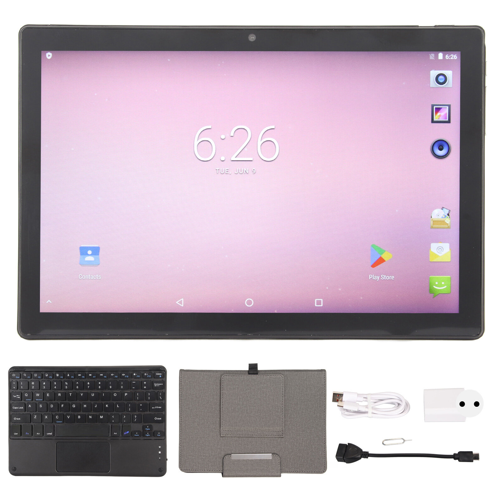 Планшет 2в1 Android 12, 10.1 , 2.4G/5G WiFi, 8ядерный, 8 ГБ ОЗУ, 256 ГБ ПЗУ, 7000 мАч, с клавиатурой