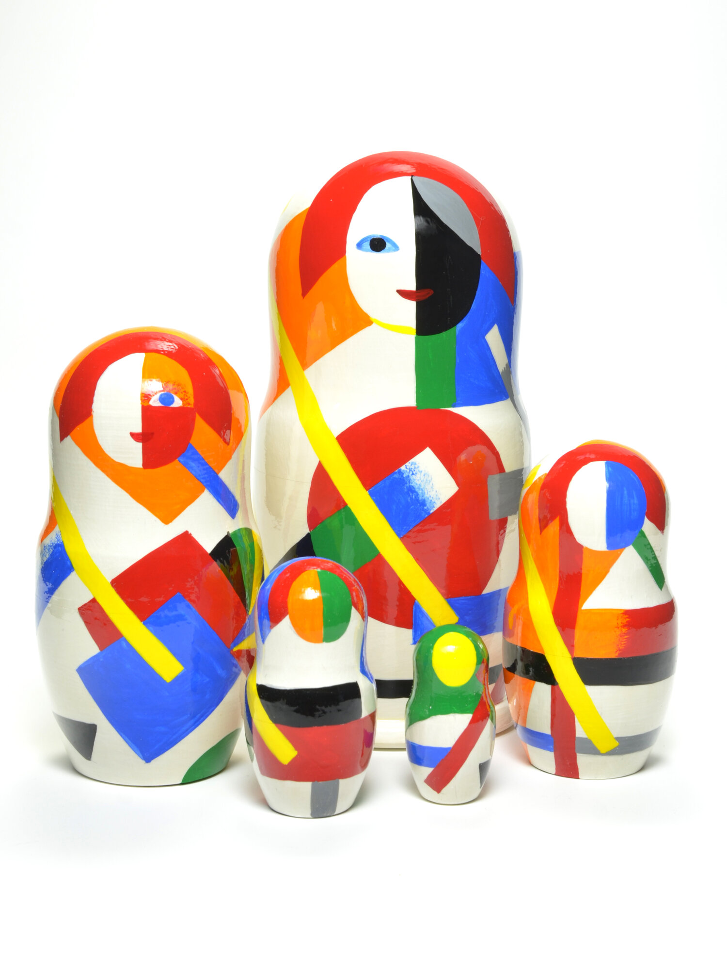 Казимир Малевич "Супрематизм". Матрешка (5) с художественной росписью.