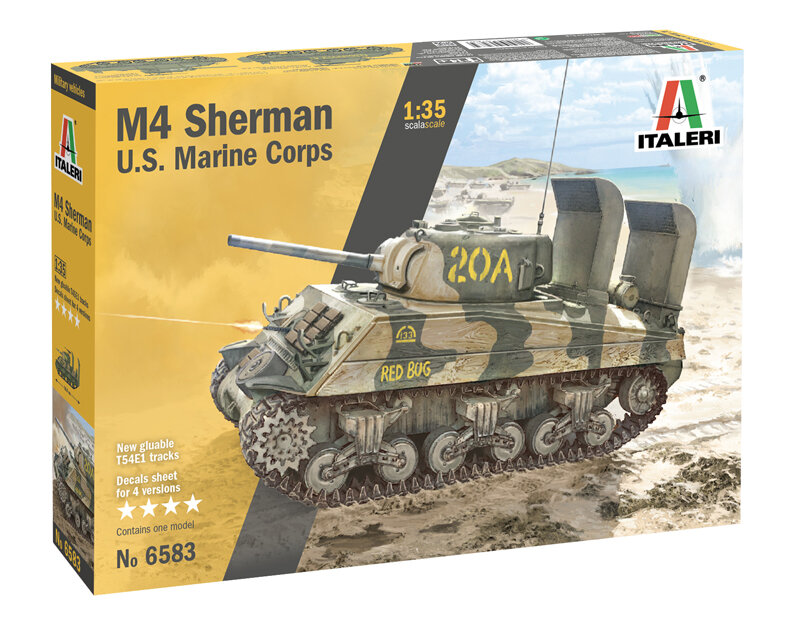 Сборная модель "Техника и вооружение M4A2 Sherman US Marines Corps" (1:35), артикул 6583
