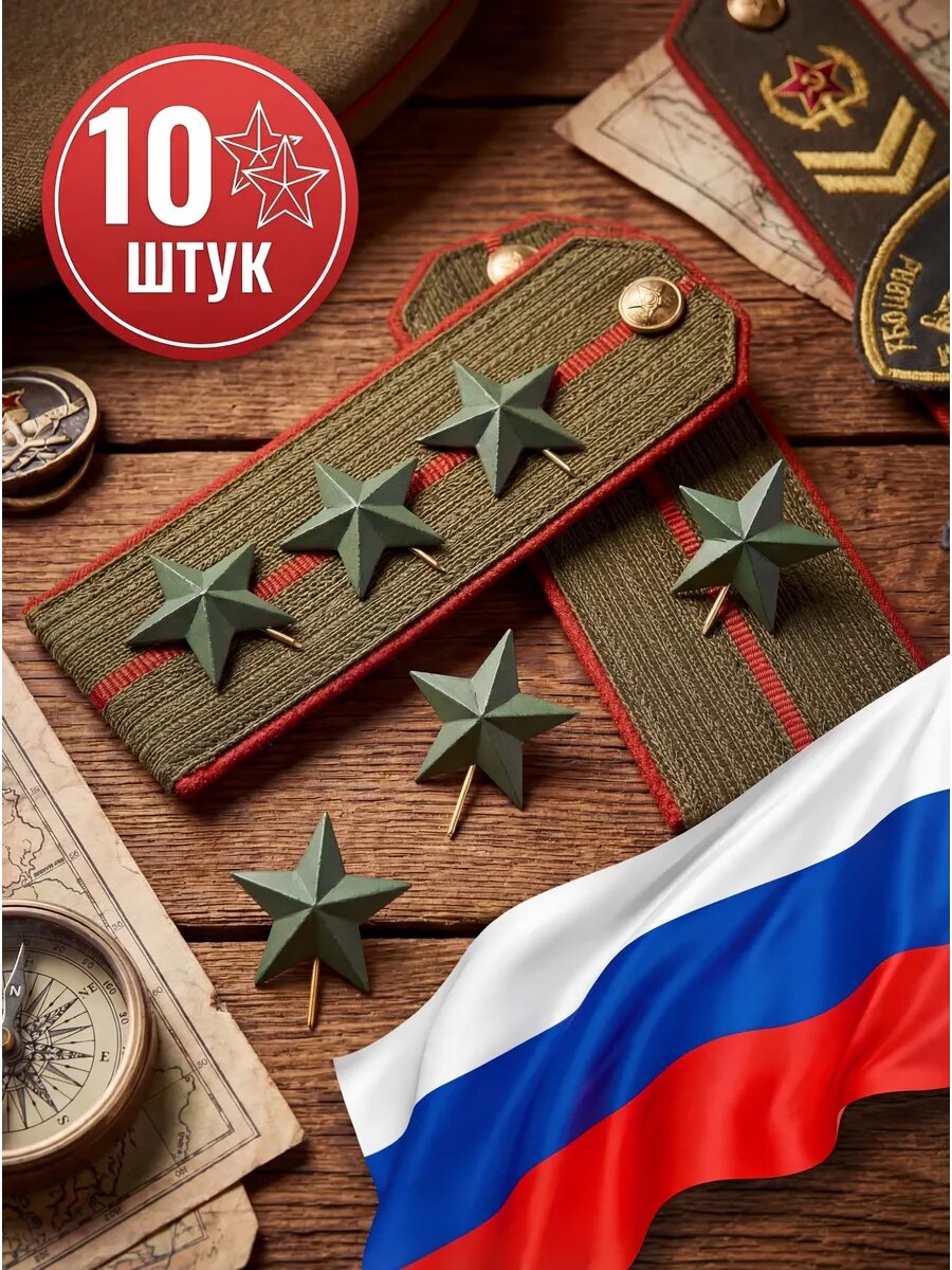 Звезда на погоны зеленая 18 мм