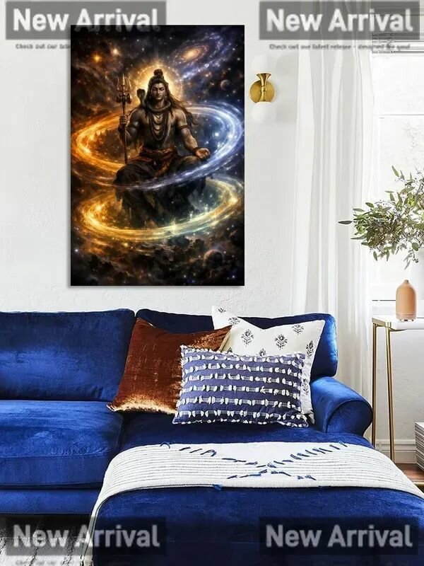 Картина "Шив в космосе Холстная картина 40 х 60" 40x60 см