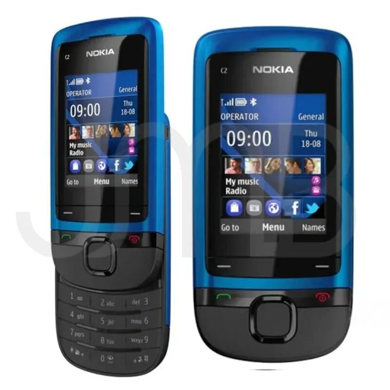 Nokia C2-05 Mobile Phone Blue 32GB Slider Series 40 With Memory Card