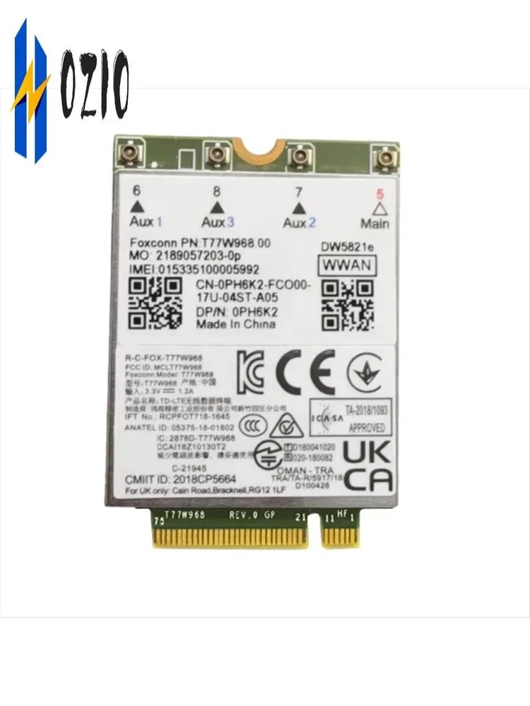 (E T O X) T77W968 4G Модуль Беспроводной Карты X20 LTE Cat16 Gigabit Для