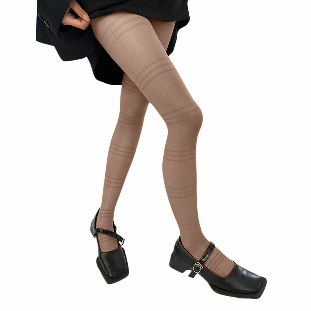 Сексуальные колготки в клетку с бриллиантами в британском стиле-серые