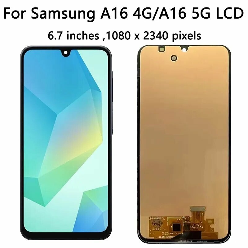6,7-дюймовый Super AMOLED дисплей для Samsung Galaxy A16 4G, Galaxy A16 5G, SM-A165F, SM-A165F/DS, SM-A166B, SM-A166E/DS, сборка сенсорного экрана и дигитайзера.