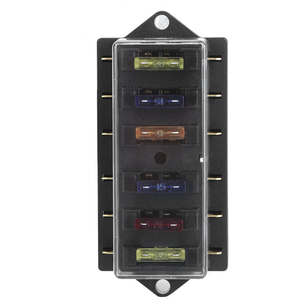 6-контактный держатель предохранителя 12 36 В 6 входов 6 выходов с 6 шт. предохранителями, универсальный аксессуар для автомобиля, грузовика