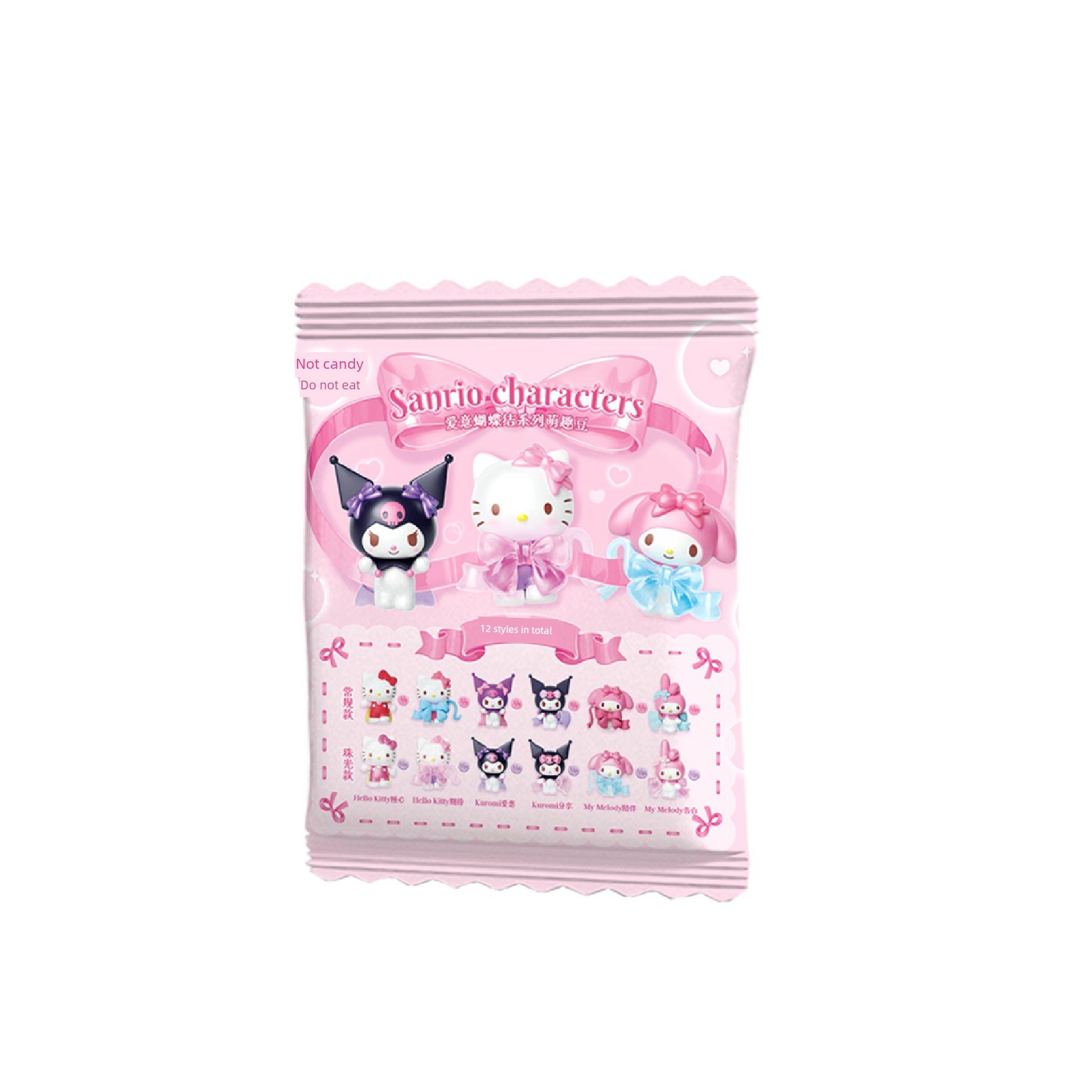 Серия Sanrio Love Bow: Милая фигурка Hello Kitty в закрытой упаковке, фигурка Куроми, фигурка My Melody. Одиночная