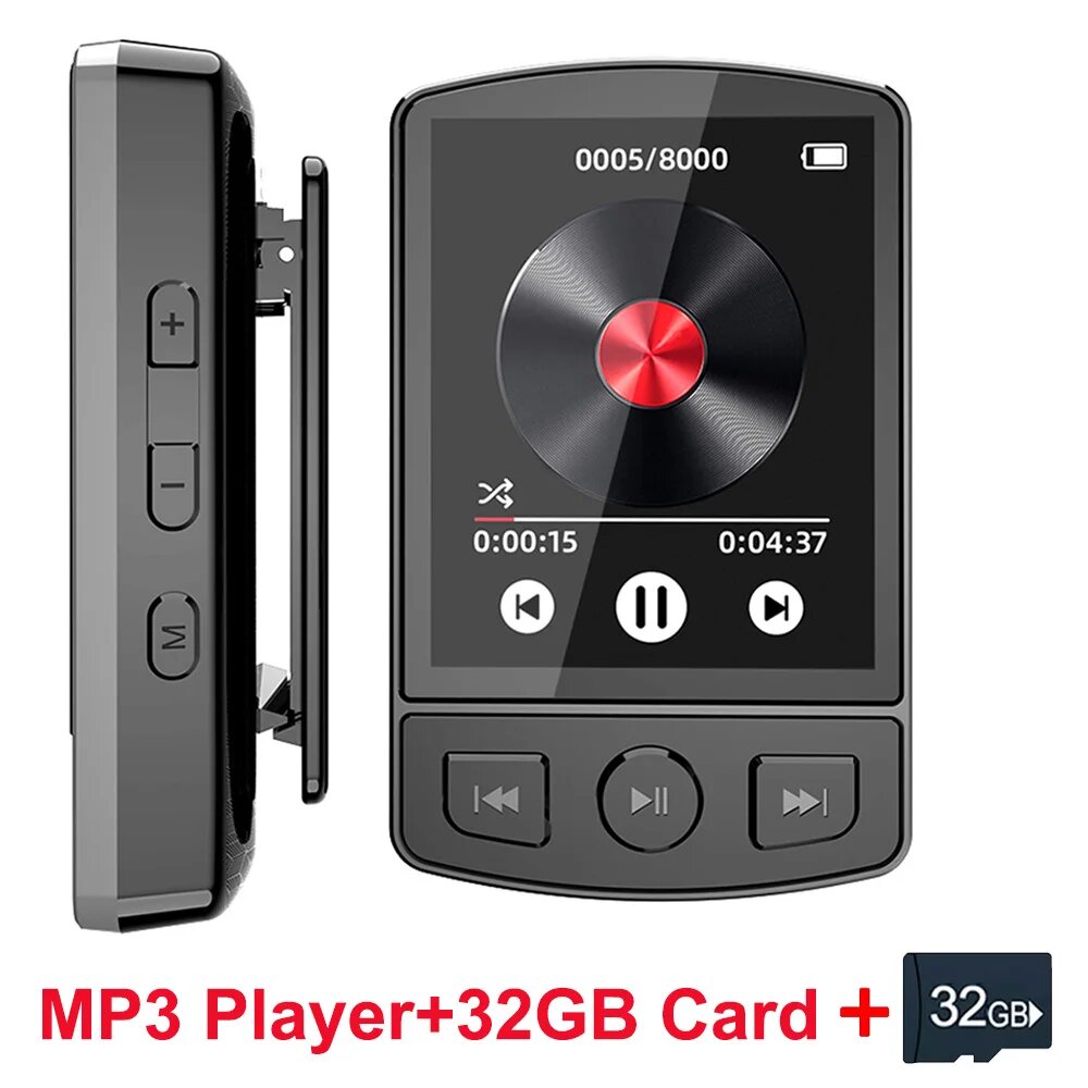 MP3-плеер Bluetooth 5.2 Walkman с FM-радио Add 32G Card