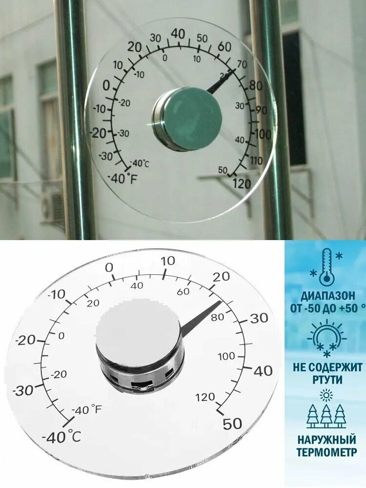 Квадратный пластиковый дверной и Оконный термометрна окно