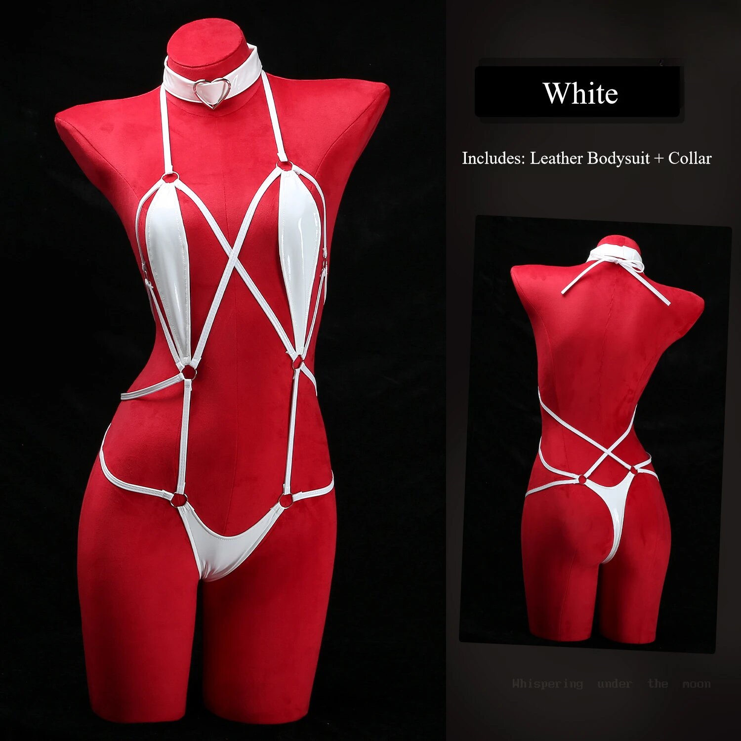 Сексуальное женское белье, боди, эротический кожаный комбинезон с вырезами, ночная Красный, WH