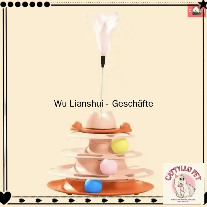 Пирамидка игра для кошки / Игрушки для животных башня, серый, пирамида для кошек