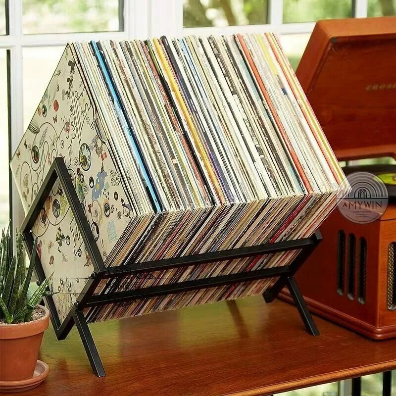 Подставка ящик для хранения виниловых пластинок и журналов кейс органайзер для хранения до 80 виниловых пластинок