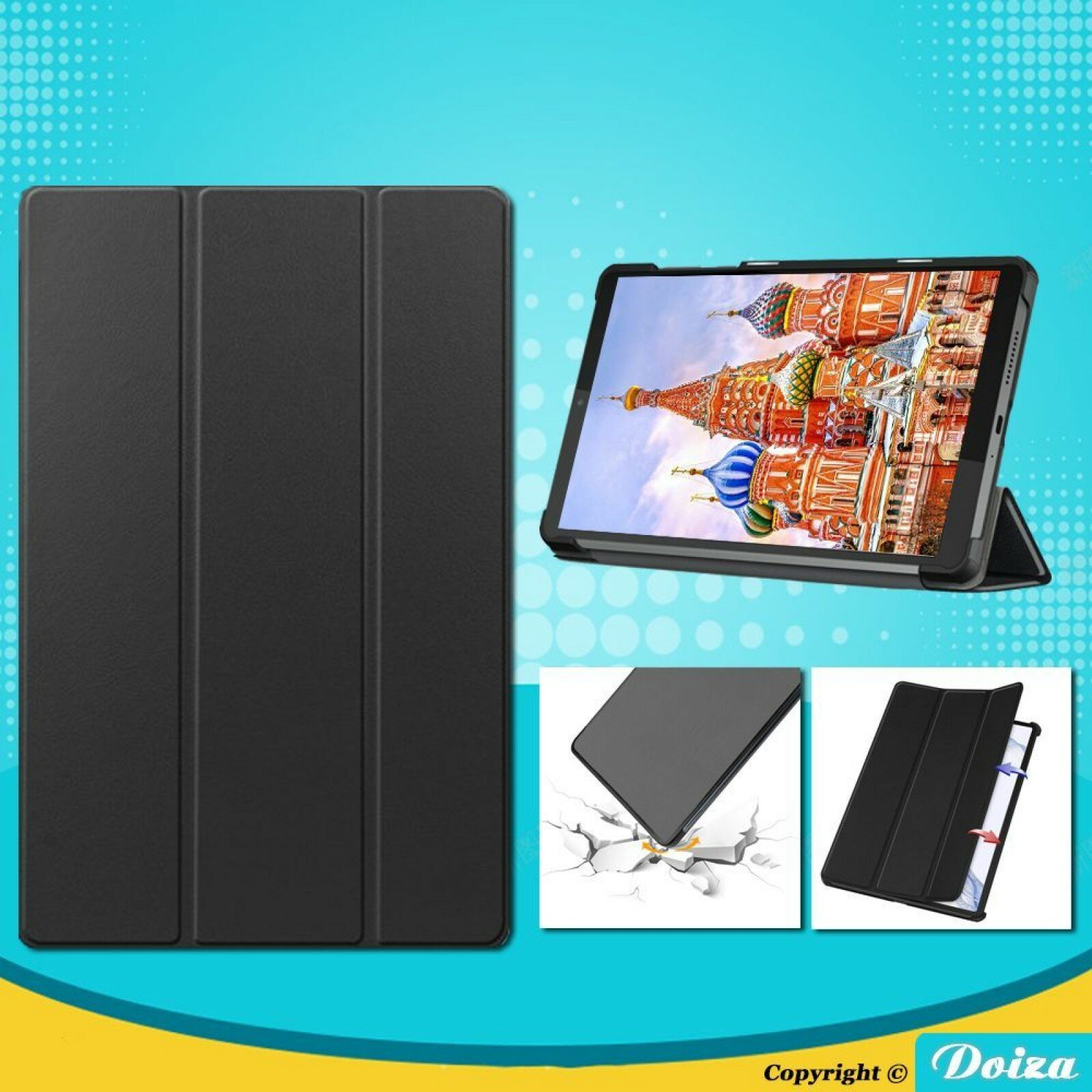 Чехол-книжка MyPads для Huawei MediaPad M5 8.4 дюйма с магнитным замком из экокожи, черный