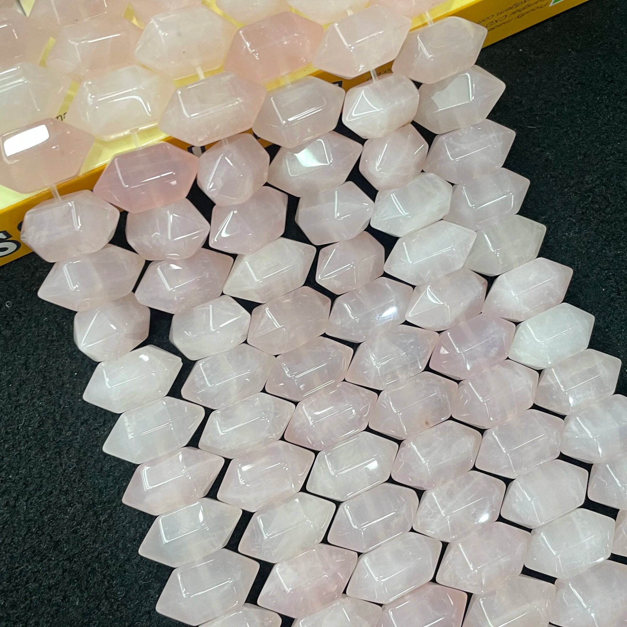 SYSRXLR шестиугольные агаты аметист бусины для бижутерии Белый, Pink Quartz