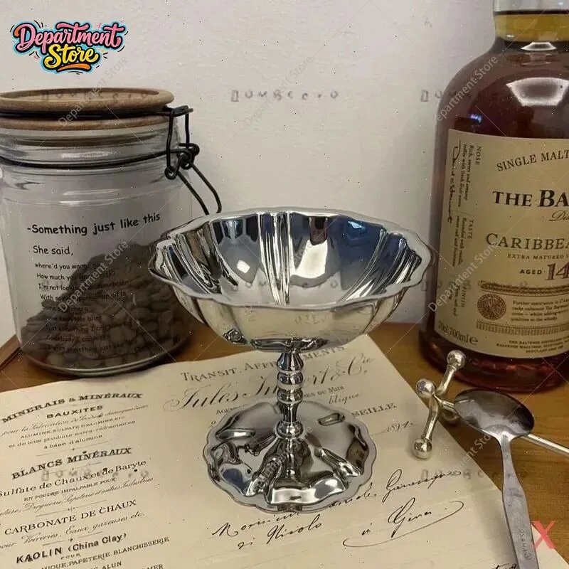 Креманка "Набор креманок на ножке из нержавеющей стали для десертов, мороженого и закусок. Элегантная сервировочная посуда для фуршета, кафе и дома 11.3 см, 1 шт", диаметр 11.3 см, 1 шт