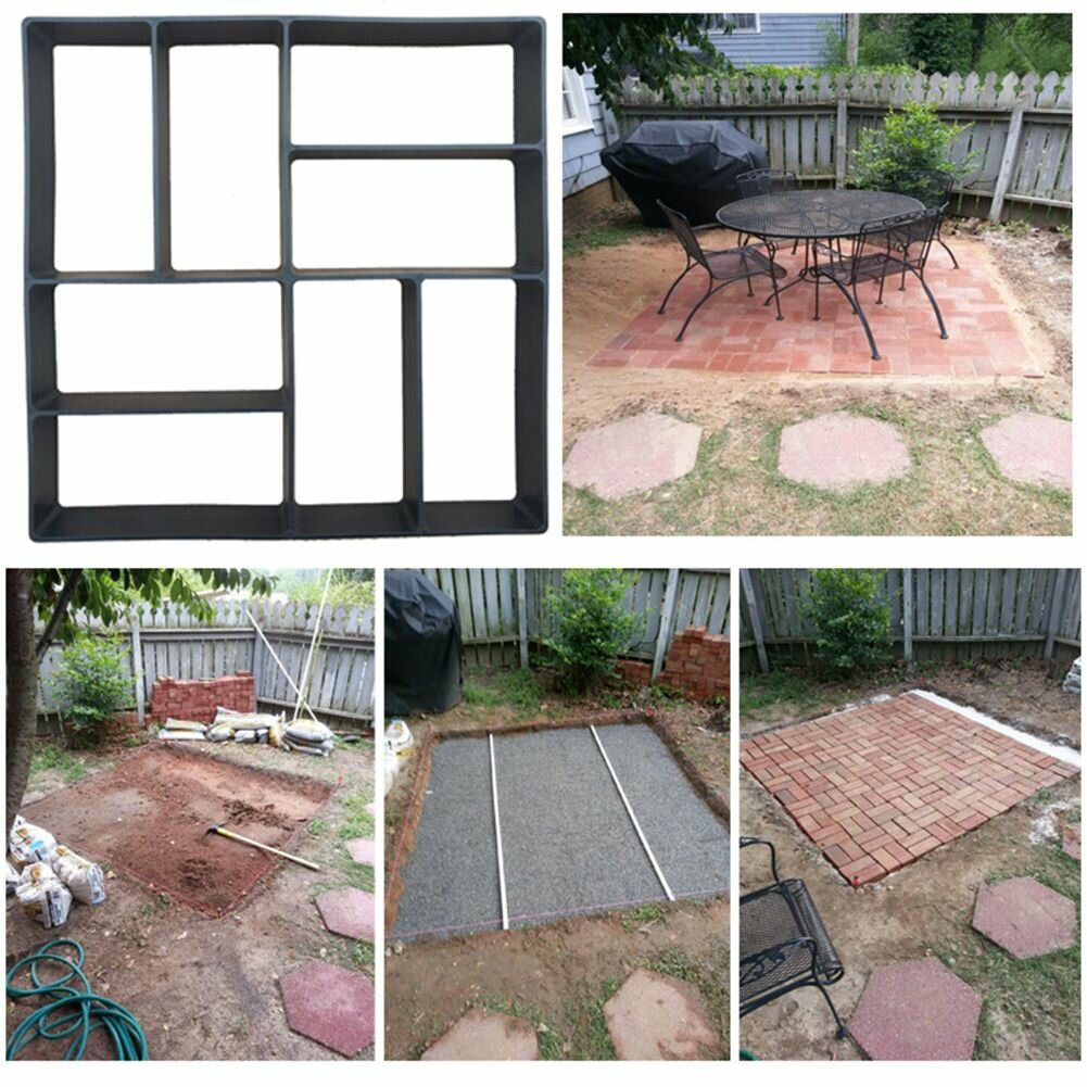 Форма для бетонной плитки DIY, 40 40 см, черная, из прочного пластика