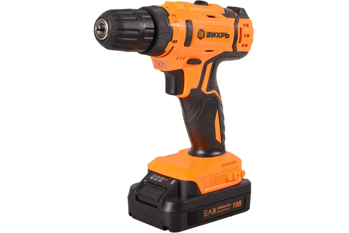 Аккумуляторная Дрель-Шуруповерт Вихрь ДА-18Л-2К, 18В, безударный