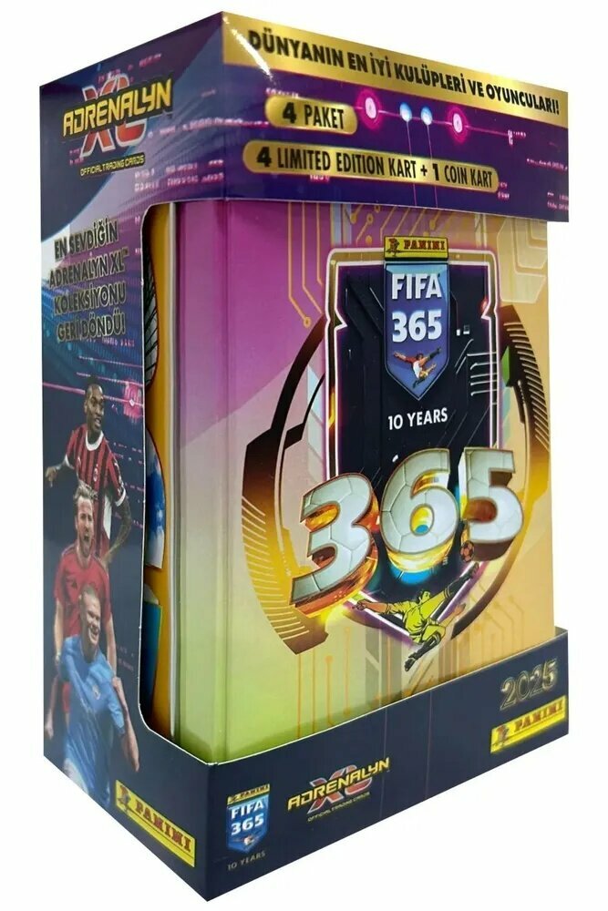 Жестяная коробка Panini Fifa 365 Adrenalyn XL 2025 для коллекции