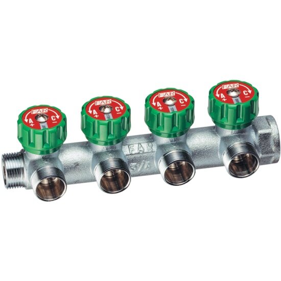Коллектор Far 3/4" с 4 отв. М24х19