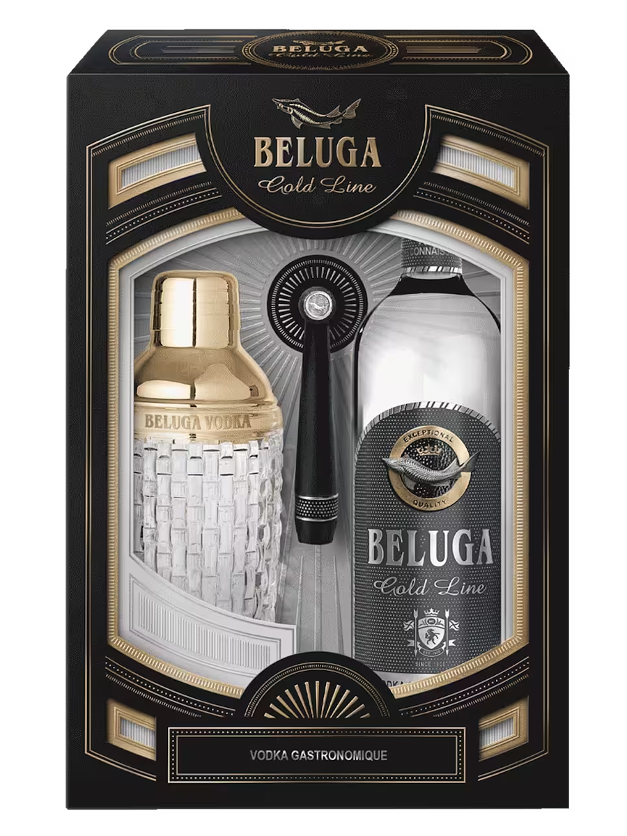 Водка Beluga Gold Line, 0,75 л, в подарочной упаковке + шейкер
