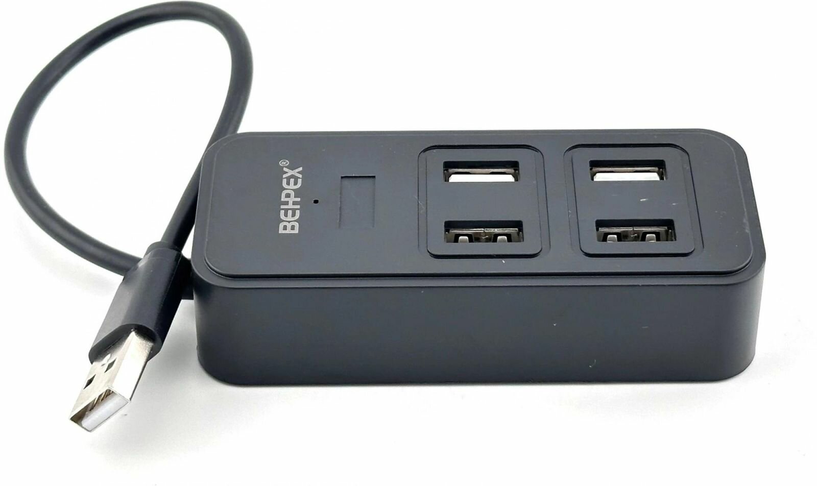 Разветвитель USB 2,0, 4 порта, черный, корпус пластиковый