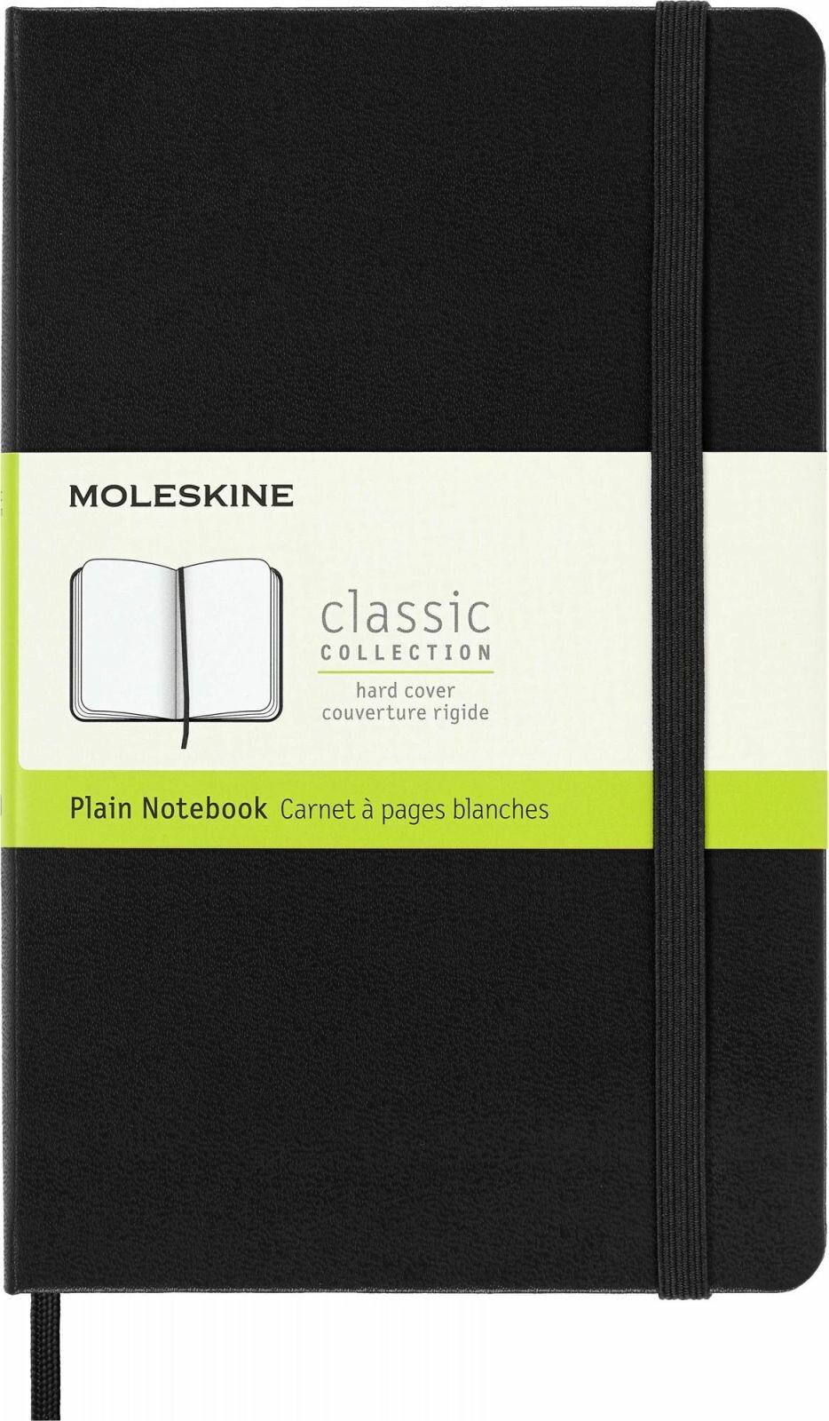 Блокнот Moleskine Classic Medium 115х180 мм, 208 стр, нелинованный твердая обложка черная (QP052)